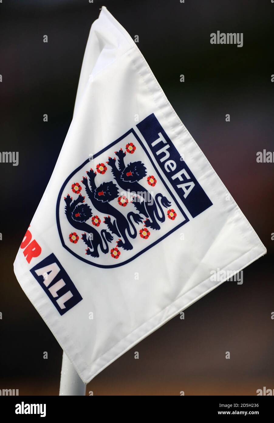 A general view of an England and FA branded corner flag during the UEFA ...