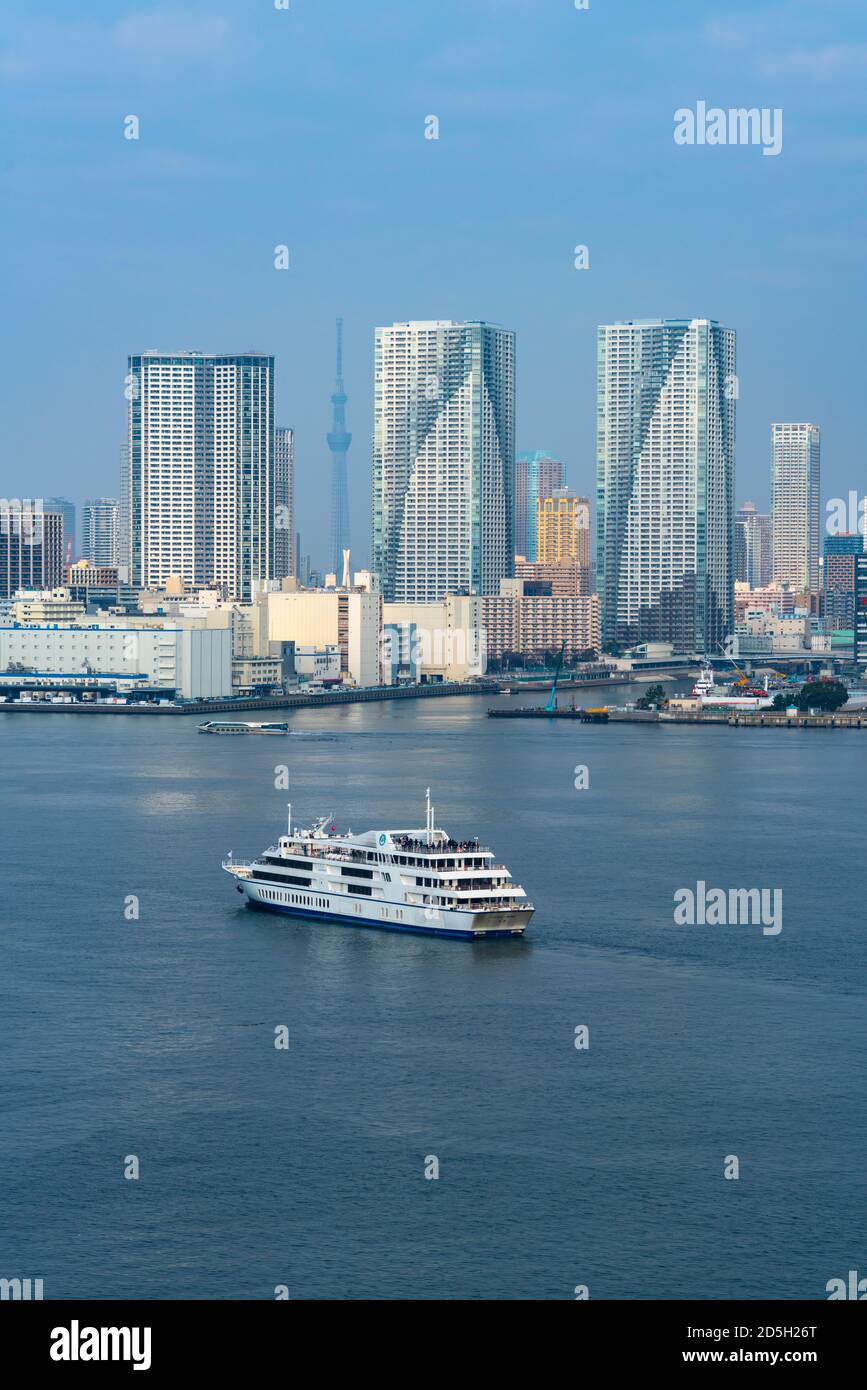 Many high-rise residential buildings stand in Toyosu district Tokyo ...