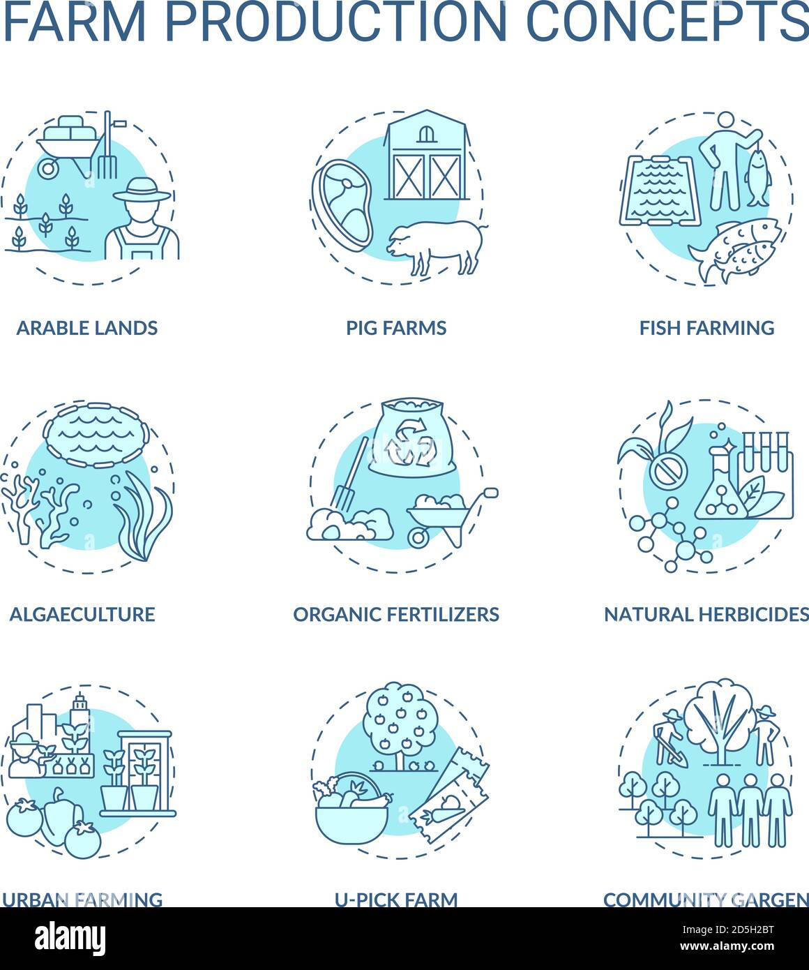 Farm production concept icons set Stock Vector Image & Art - Alamy