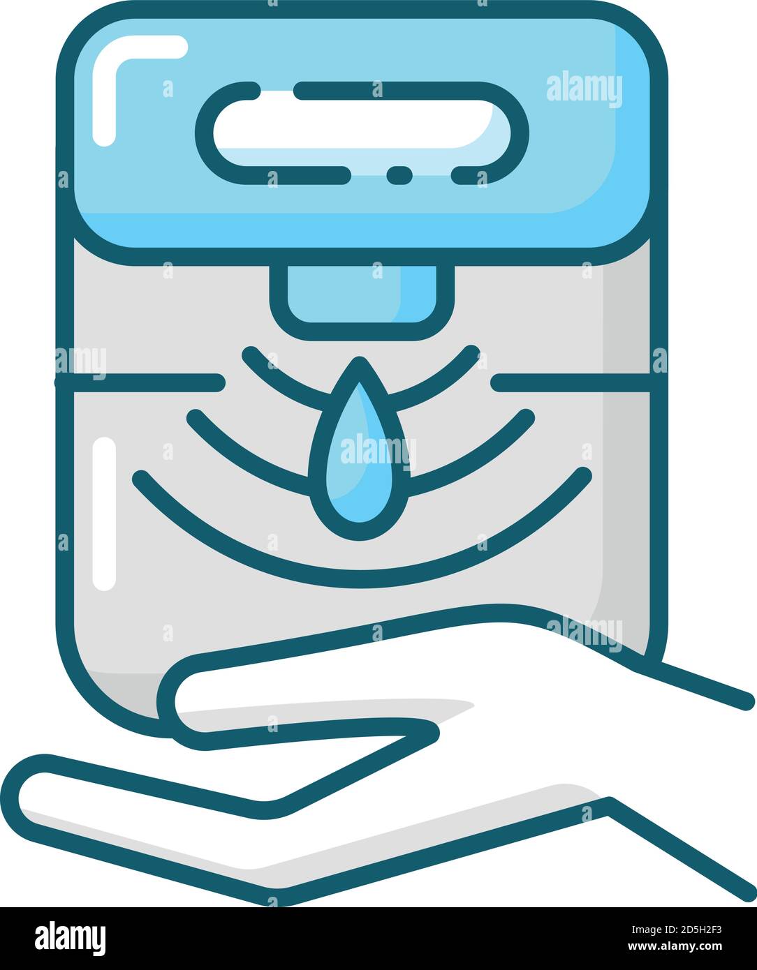 Automatic hand sanitizer dispenser blue RGB color icon Stock Vector ...