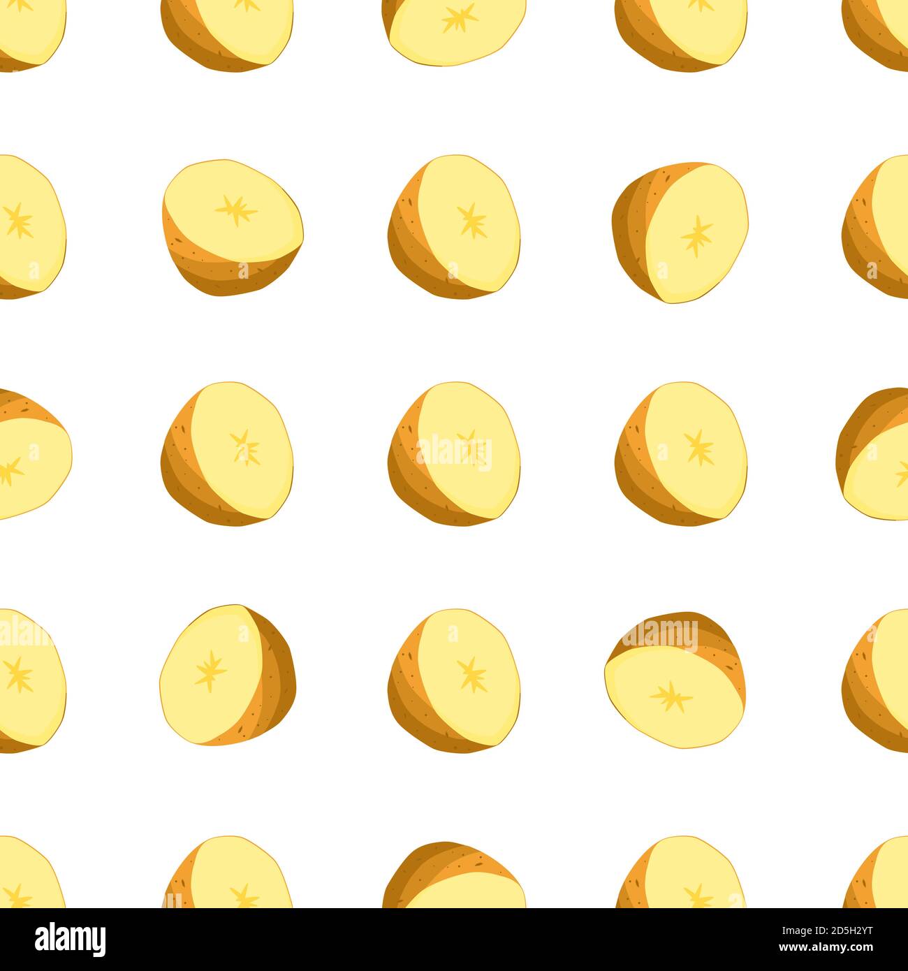 Illustration on theme of bright pattern brown potato, vegetable batat ...