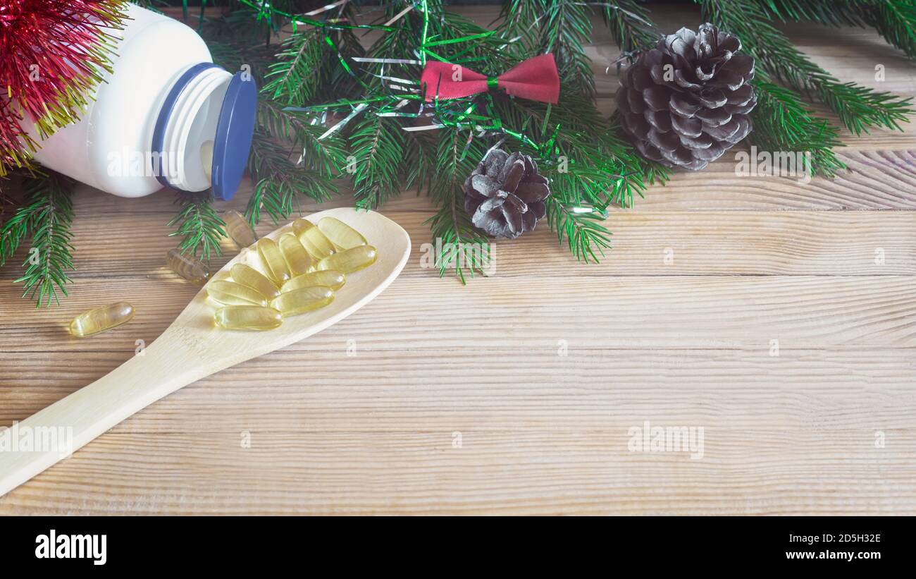 Christmas in medicine: pills and Christmas decorations Stock Photo - Alamy