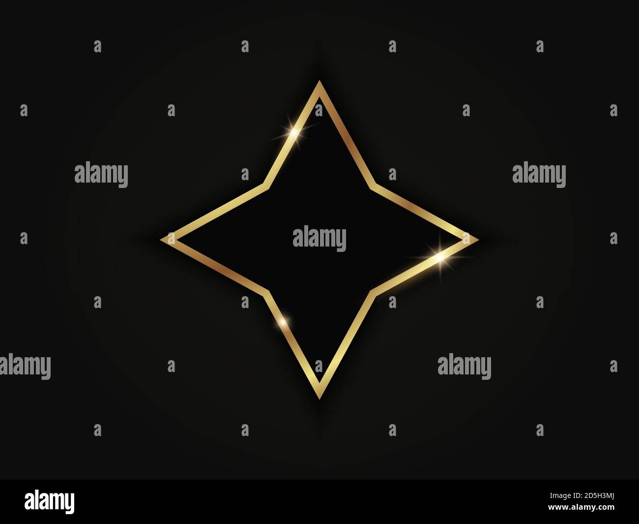 Golden sparkling frame isolated on a black background Stock Vector ... Golden sparkling frame isolated on a black background Stock Vector ...