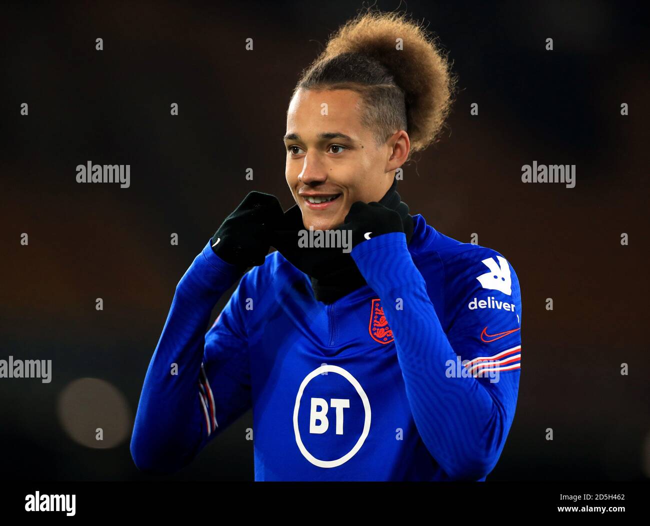 England's Rhys Williams warms up prior to the UEFA Euro 2021 Under-21 ...