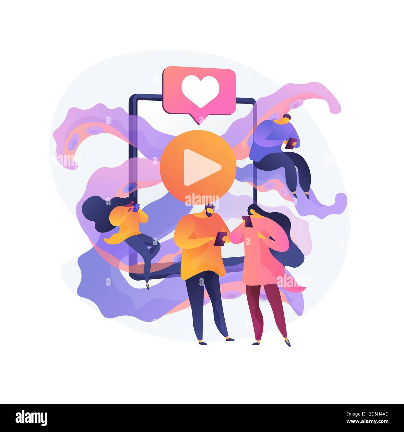 Screen Addiction Abstract Concept Vector Illustration Stock Vector