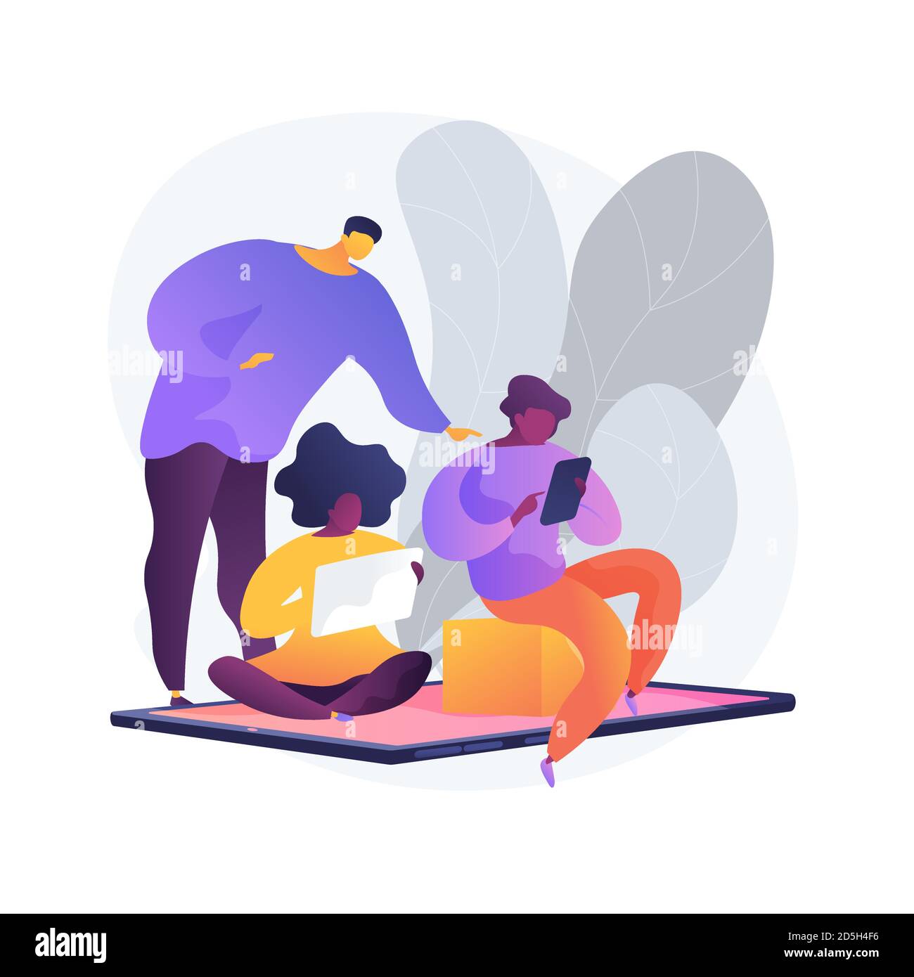 Low tech parenting abstract concept vector illustration Stock Vector ...