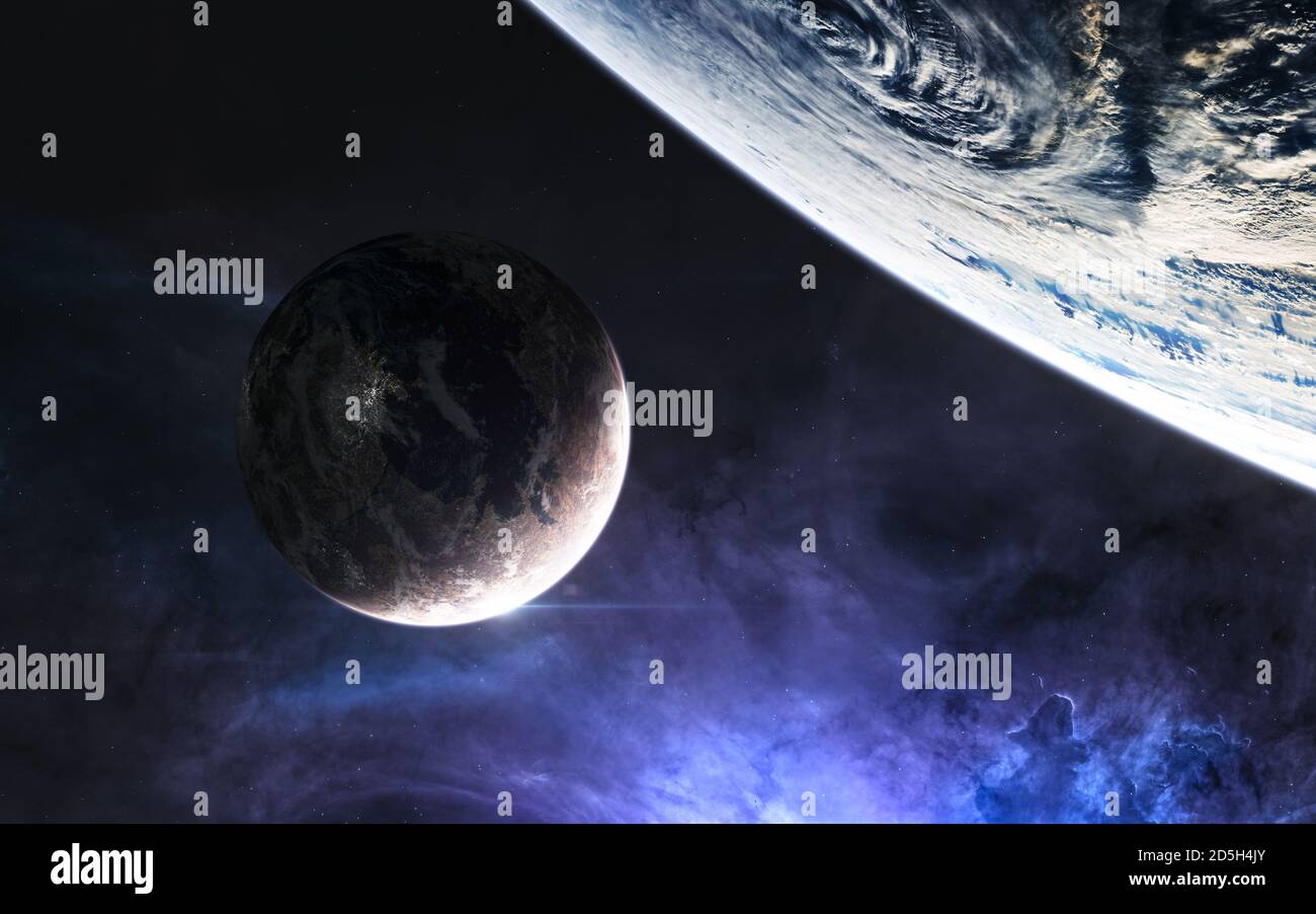 Planets in deep space. Beautiful space landscape Stock Photo - Alamy