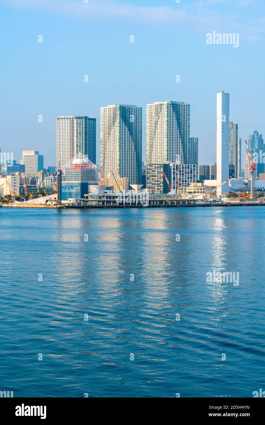 Many high-rise residential buildings stand in Toyosu district Tokyo ...