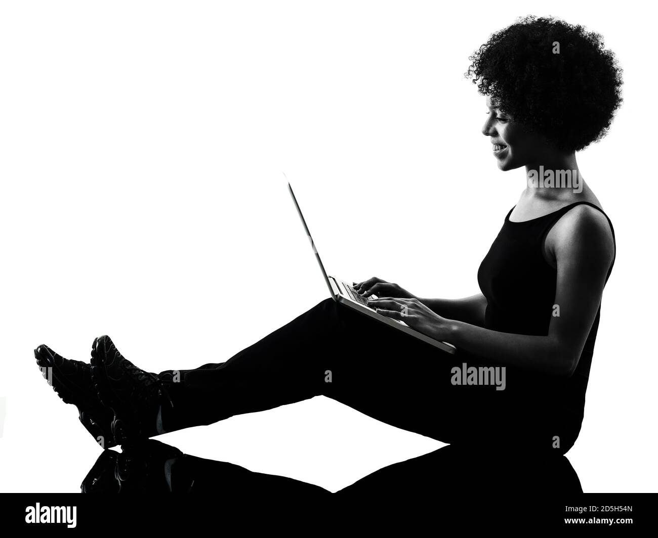 Woman computer shadow hi-res stock photography and images - Alamy