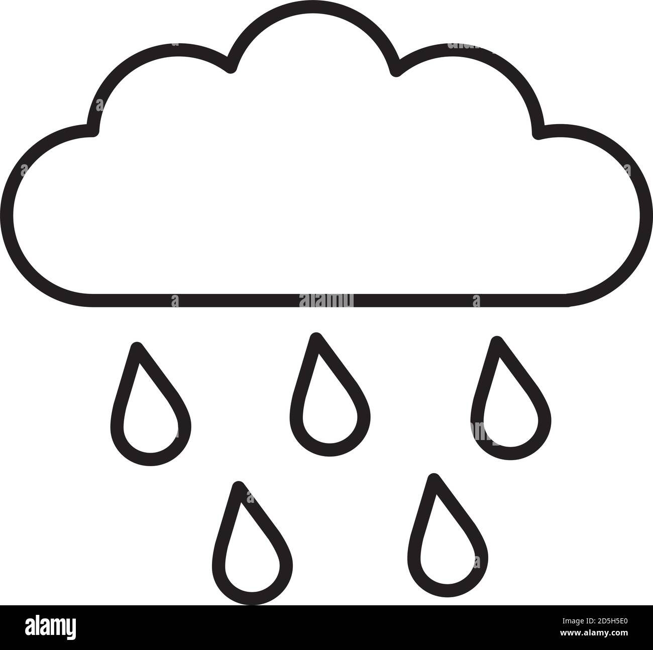 cloud with rain line style icon vector design Stock Vector Image & Art ...