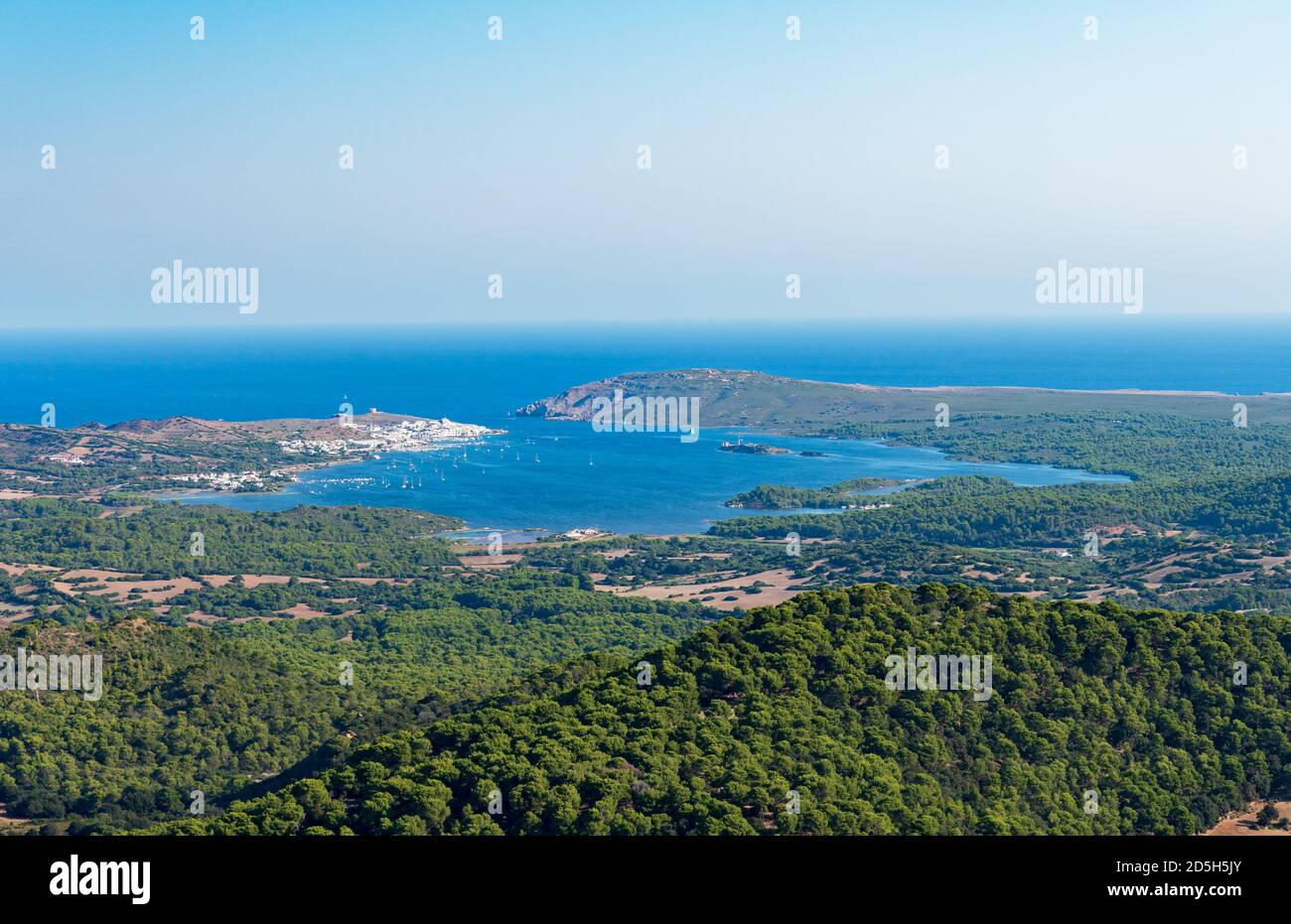 Aerial view on Menorca north coast from summit of Monte Toro - Menorca ...
