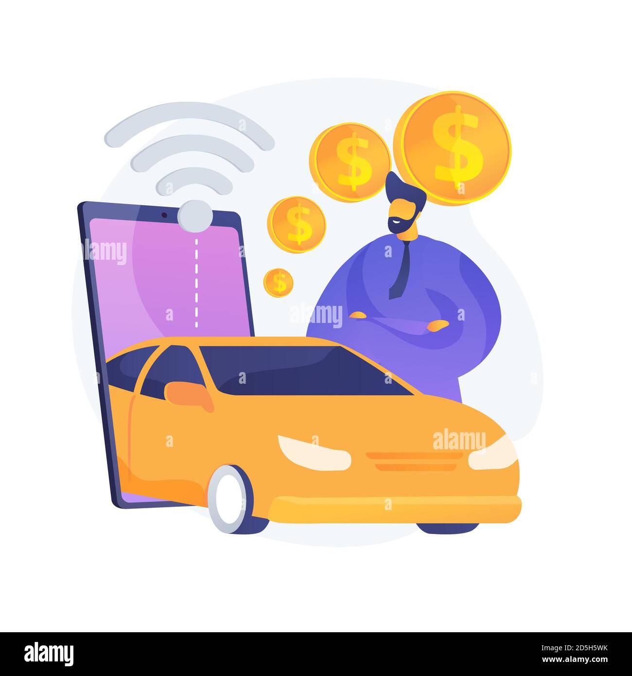 In vehicle payments abstract concept vector illustration Stock Vector ...