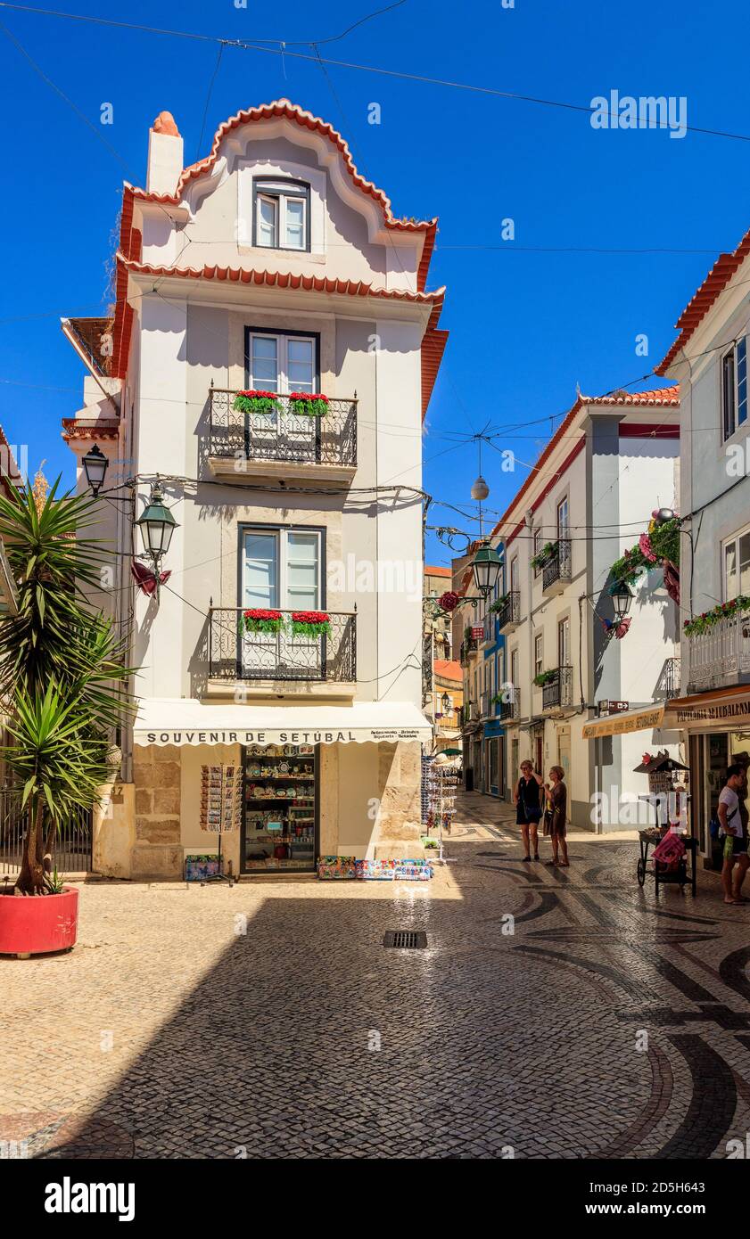 Setúbal, Portugal - August 28, 2020: Beautiful old building on a ...
