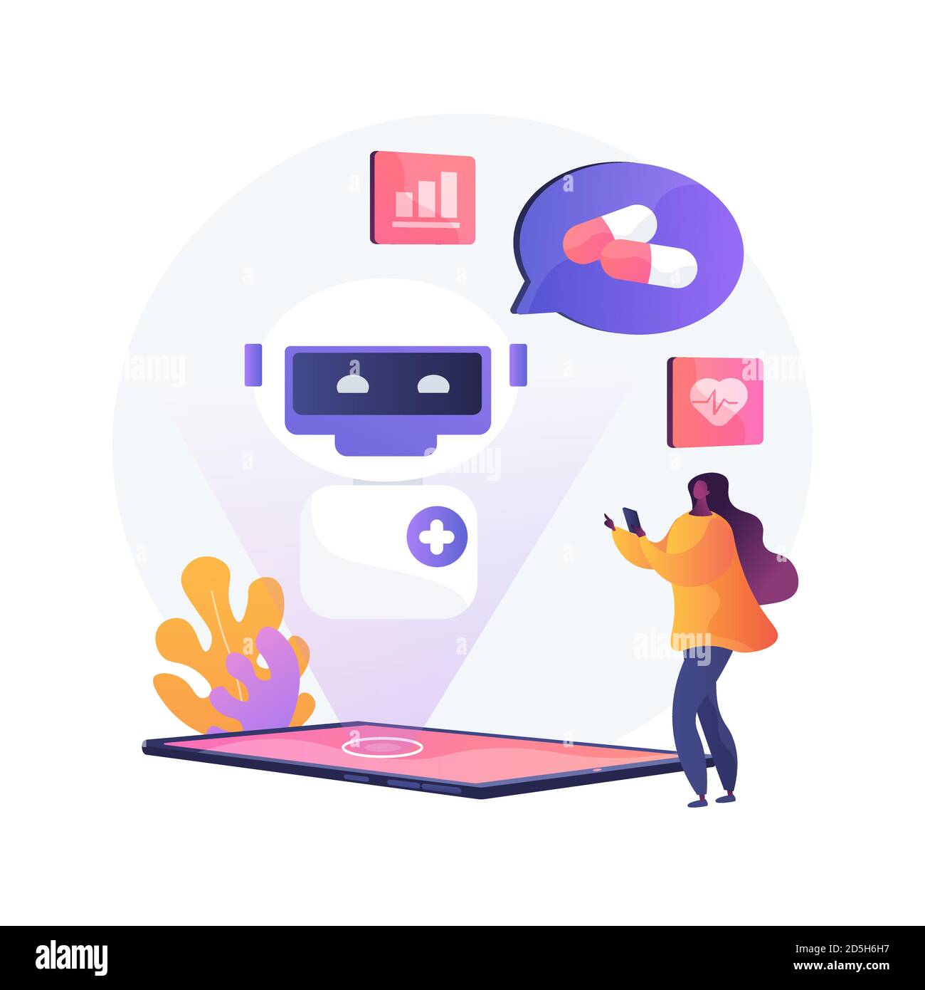 Chatbot in healthcare abstract concept vector illustration Stock Vector ...
