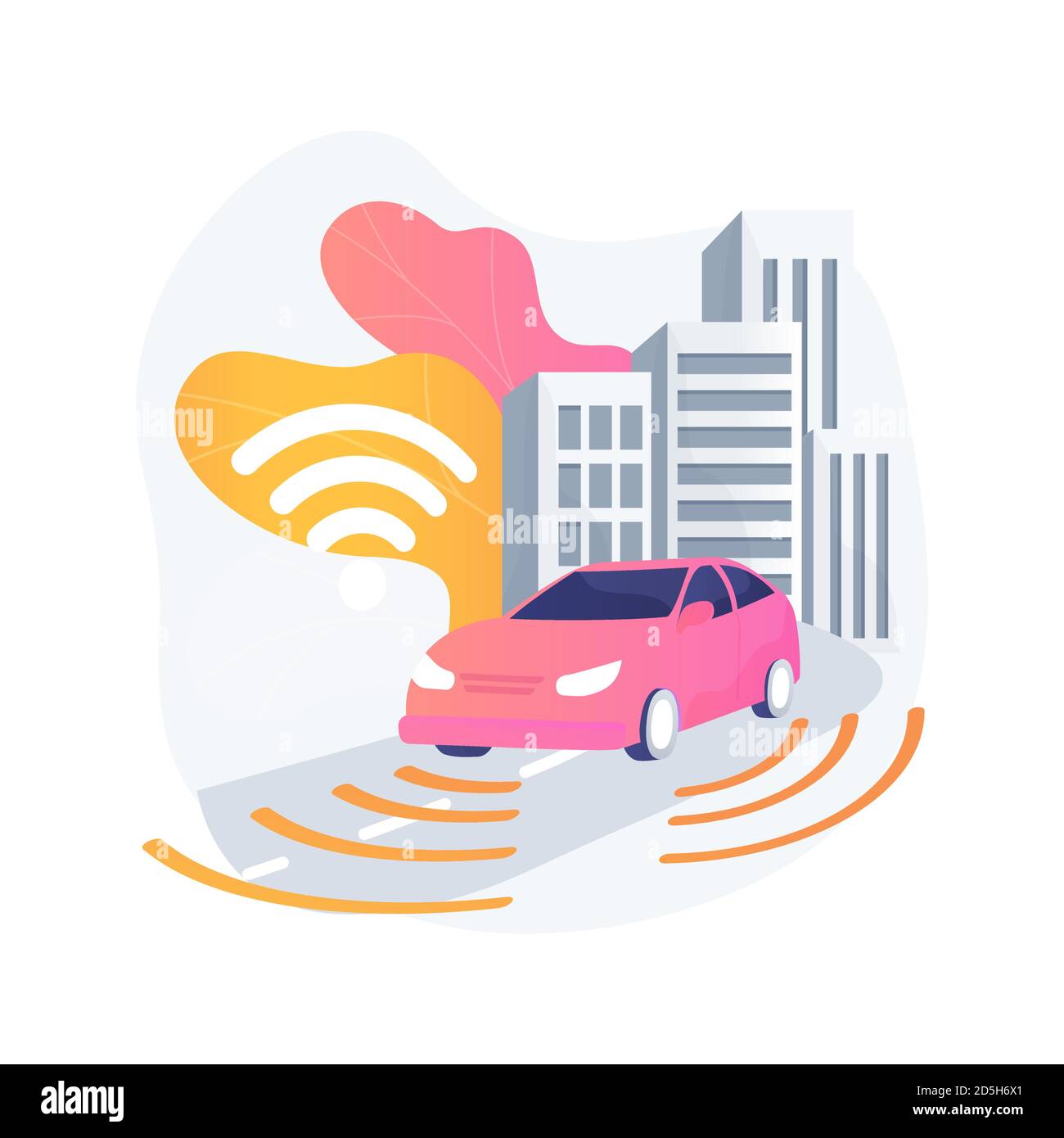Concept self driving car 3d illustration Stock Vector Images - Alamy