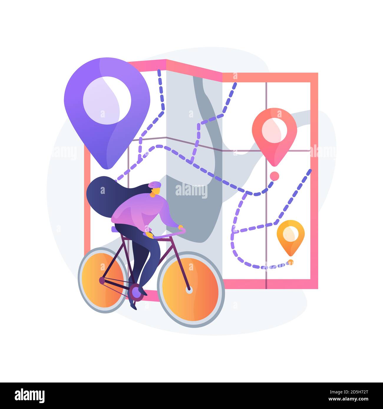 Bike paths network abstract concept vector illustration Stock Vector ...