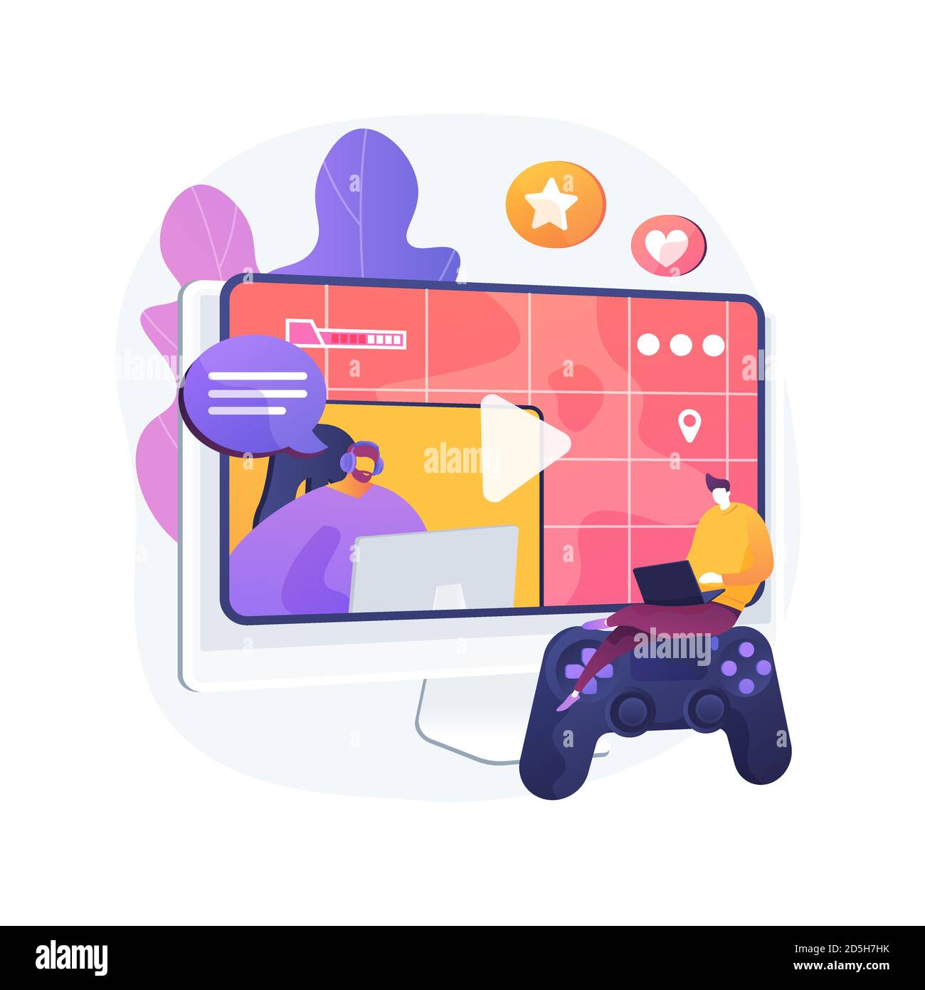 Video game walkthrough abstract concept vector illustration Stock ...