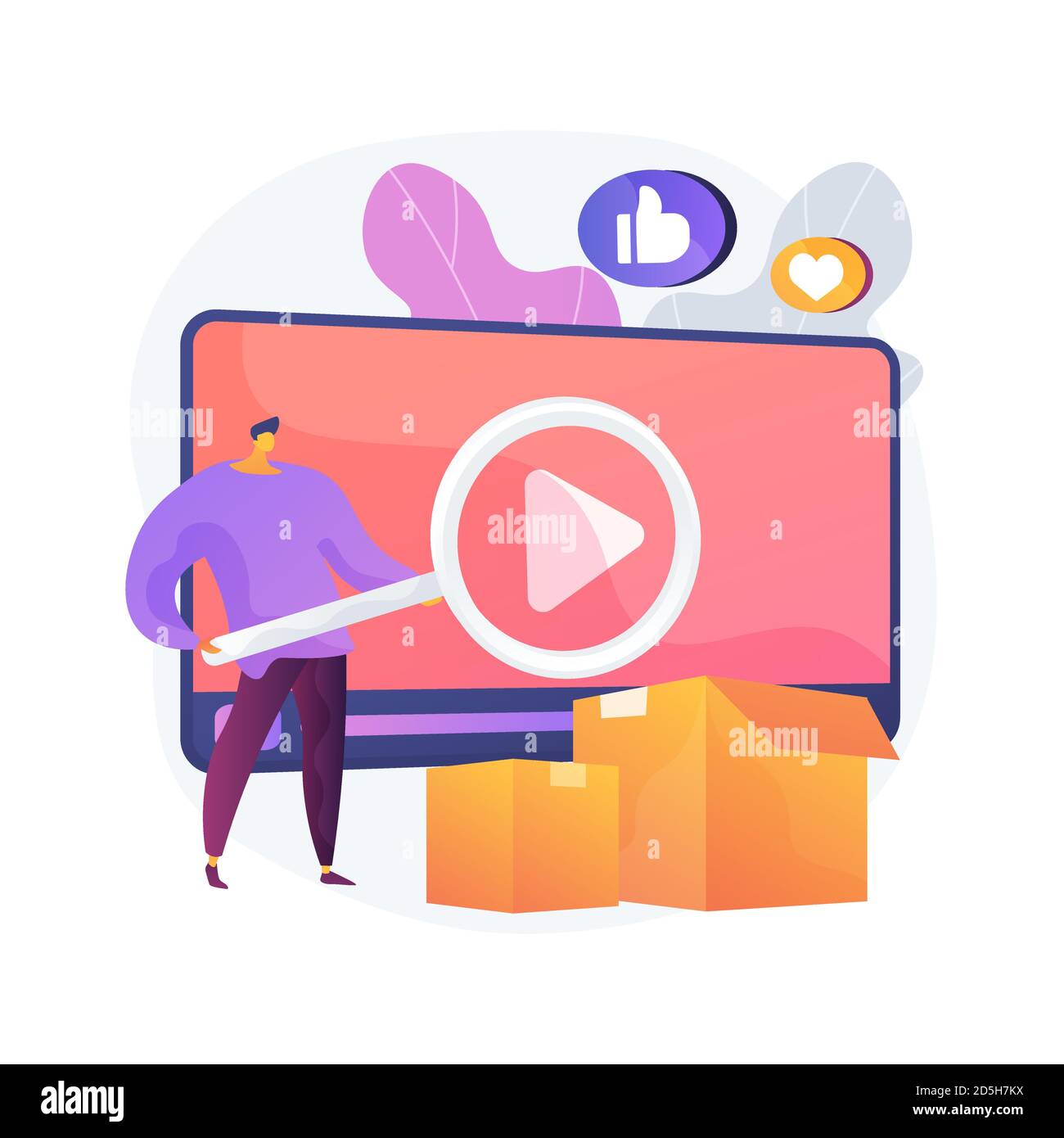Unboxing video abstract concept vector illustration Stock Vector Image ...