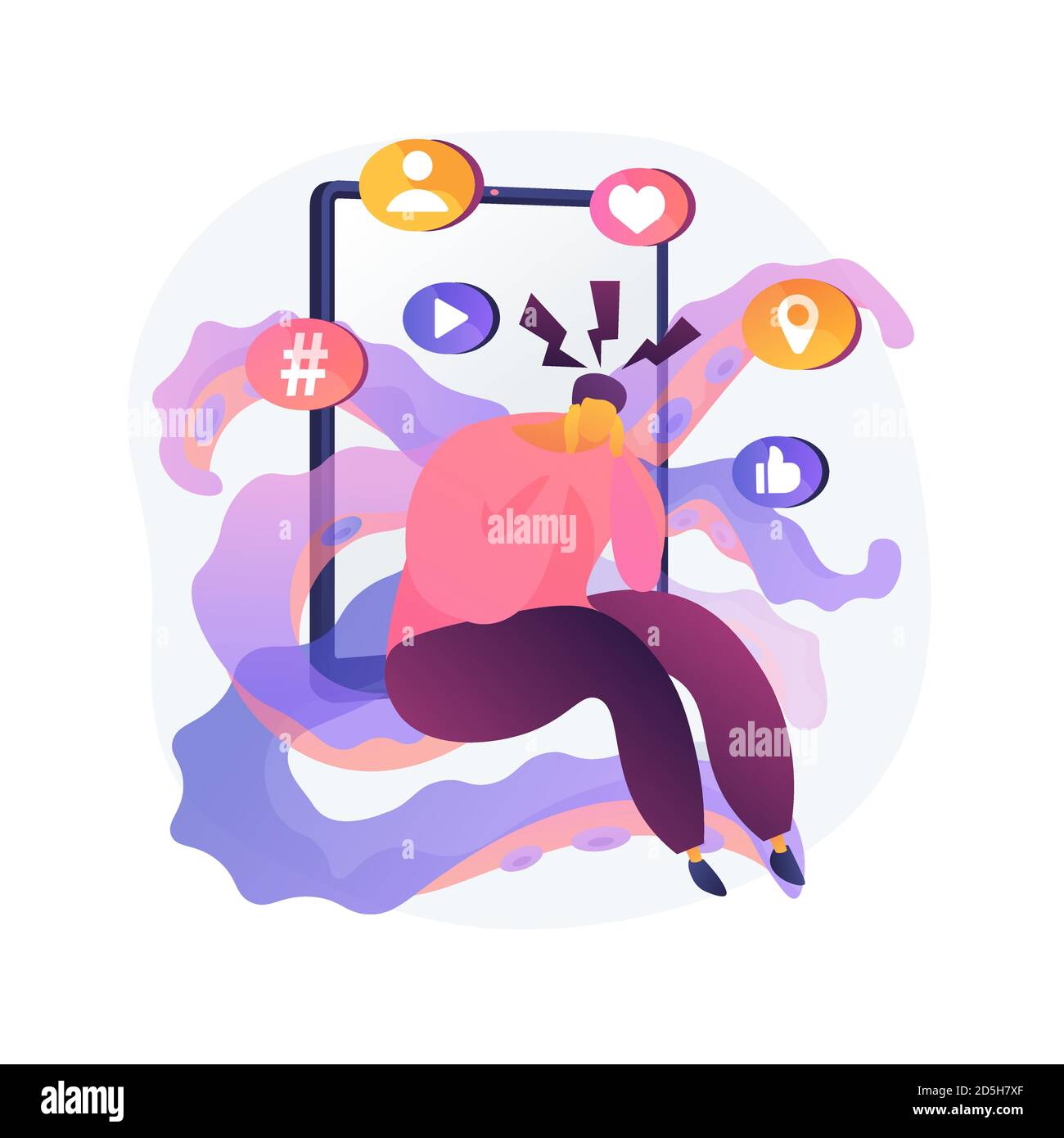 Digital overload abstract concept vector illustration Stock Vector ...