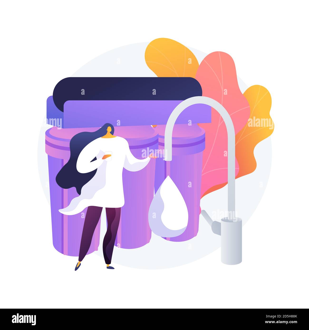 Water filtering system abstract concept vector illustration Stock ...