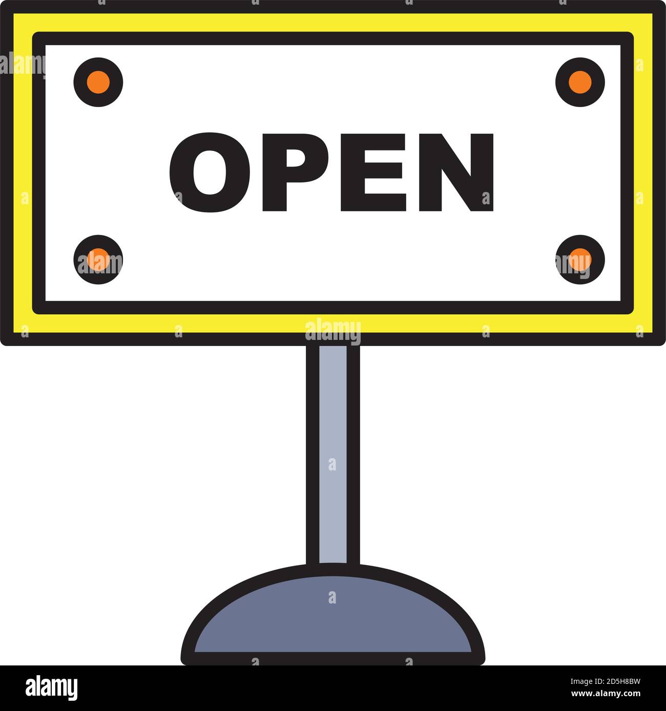 open road sign line and fill style icon vector design Stock Vector ...