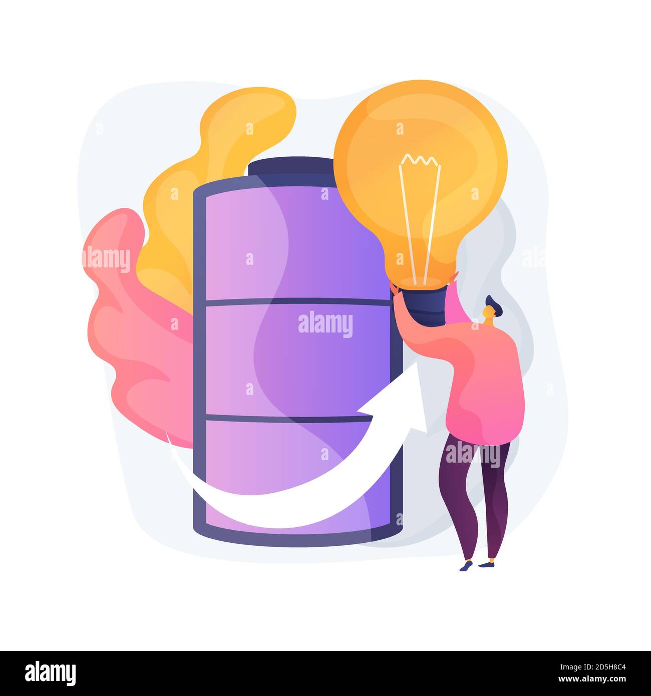 Innovative battery technology abstract concept vector illustration ...