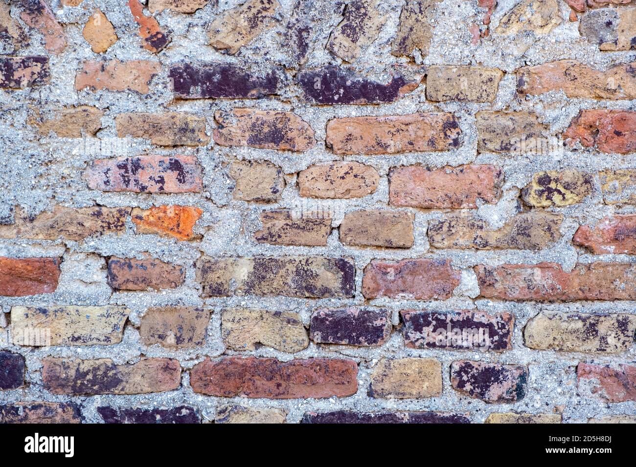 Old brown red color brick wall background and texture, closeup view ...