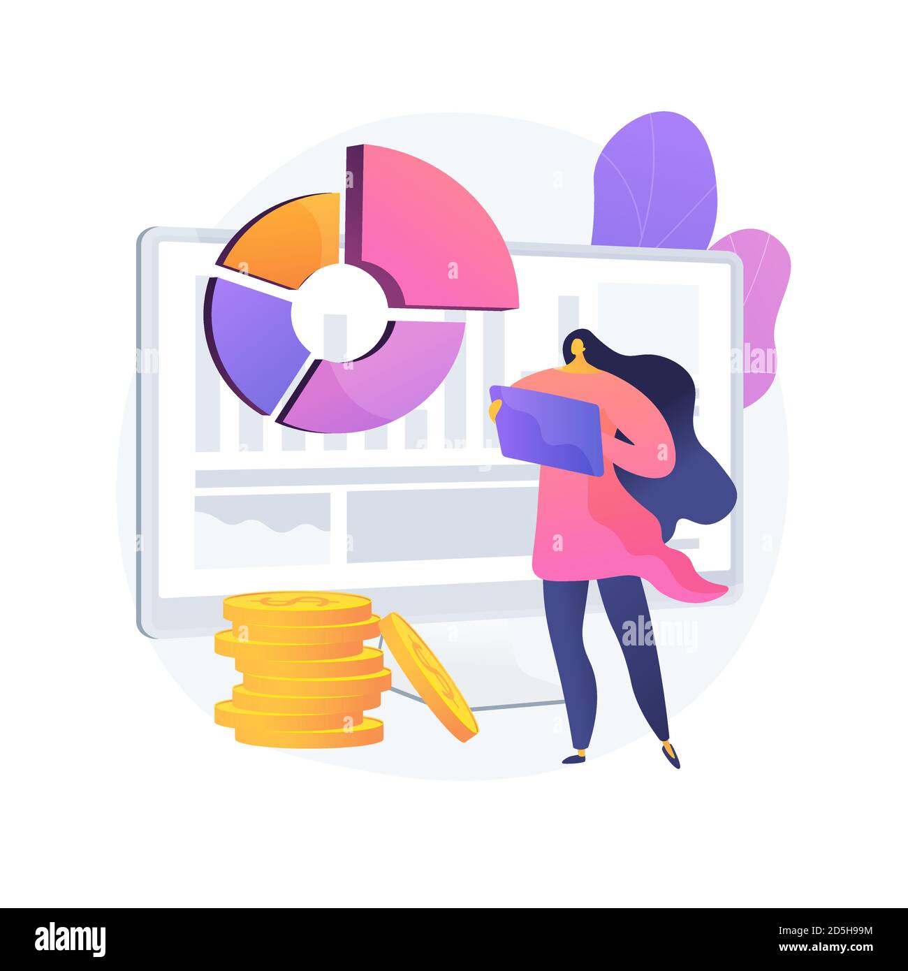 Financial data management abstract concept vector illustration Stock ...