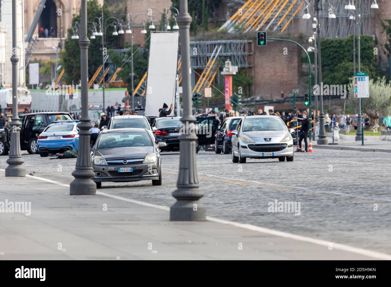 Rome, Italy - October 13, 2020: some scenes shot on the movie set of ...
