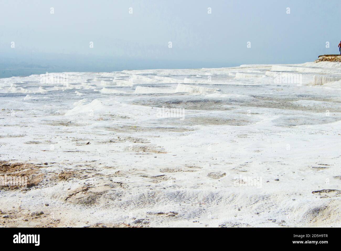 Panoramic view onto famous natural travertine pools and terraces of ...