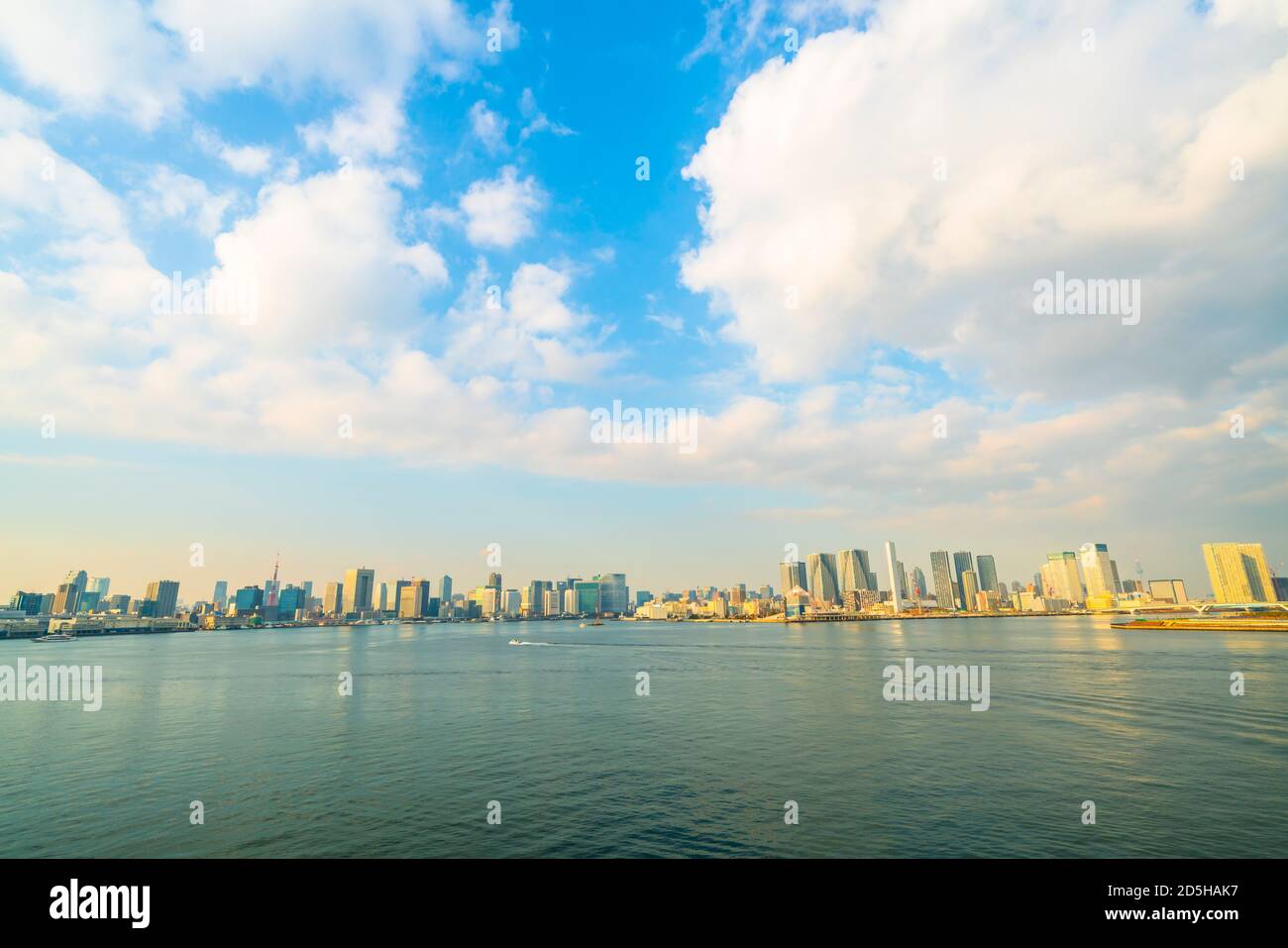 Row of high-rise building stands along the Tokyo Bay Japan Stock Photo ...