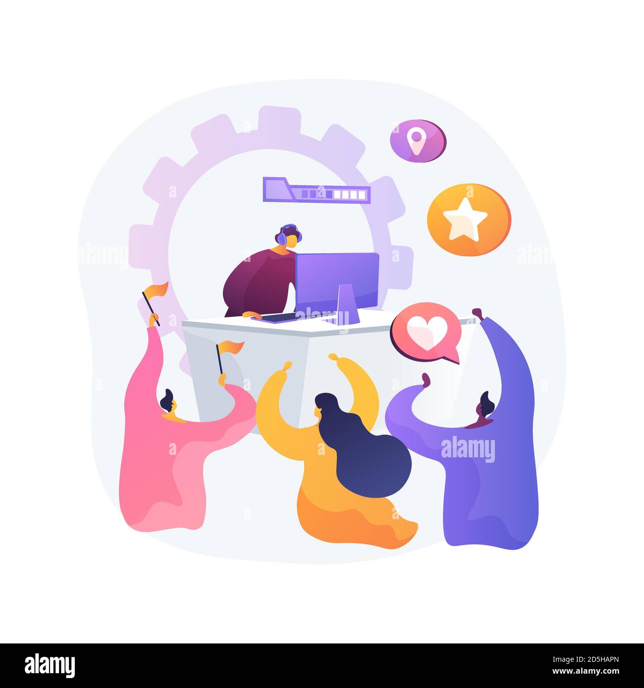 Esport fans abstract concept vector illustration Stock Vector Image ...