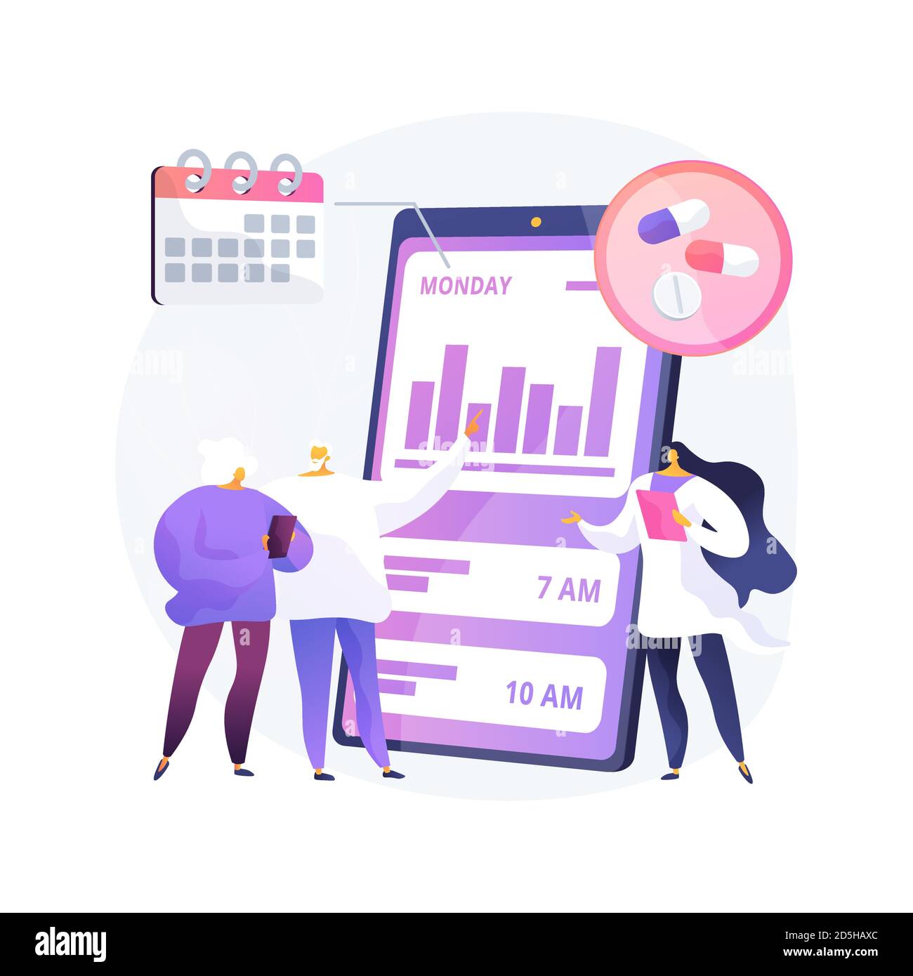 Smart pill boxes abstract concept vector illustration Stock Vector ...