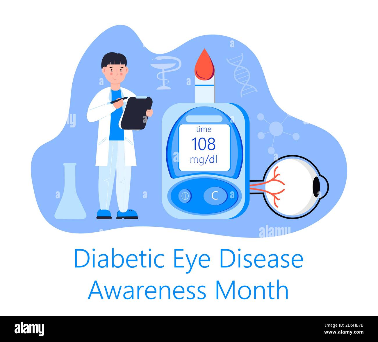 Diabetic Eye Disease Awareness Month concept vector for medical blog ...