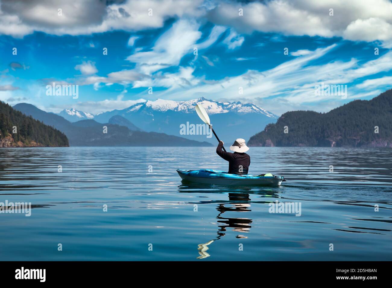 Kayaking in Harrison Lake on Summer Day Stock Photo - Alamy