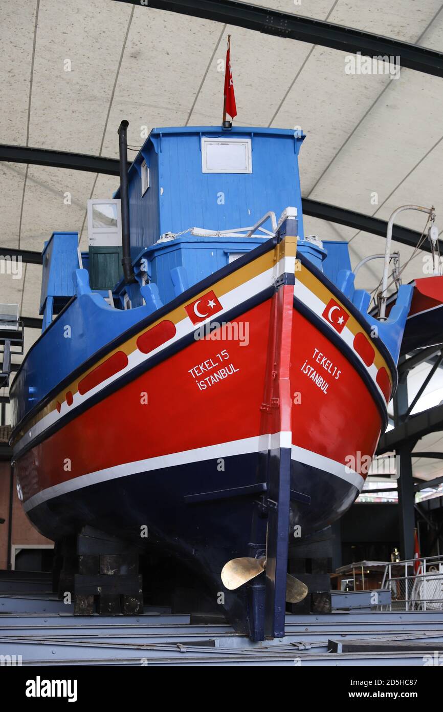 ISTANBUL, TURKEY - SEPTEMBER 20, 2020: Tekel 15 Cargo Ship in Rahmi M ...