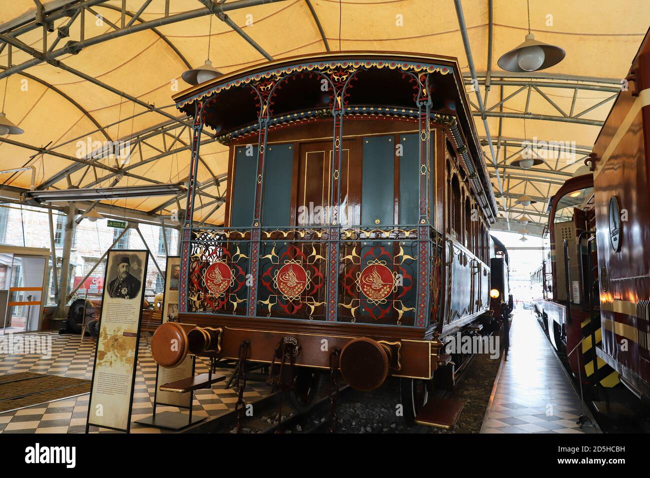 ISTANBUL, TURKEY - SEPTEMBER 20, 2020: Ottoman Empire railway coach in ...