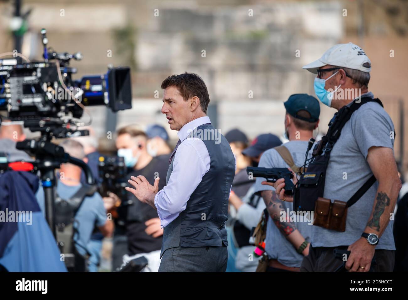 Rome, Italy - October 13, 2020: actor Tom Cruise in the streets of the ...