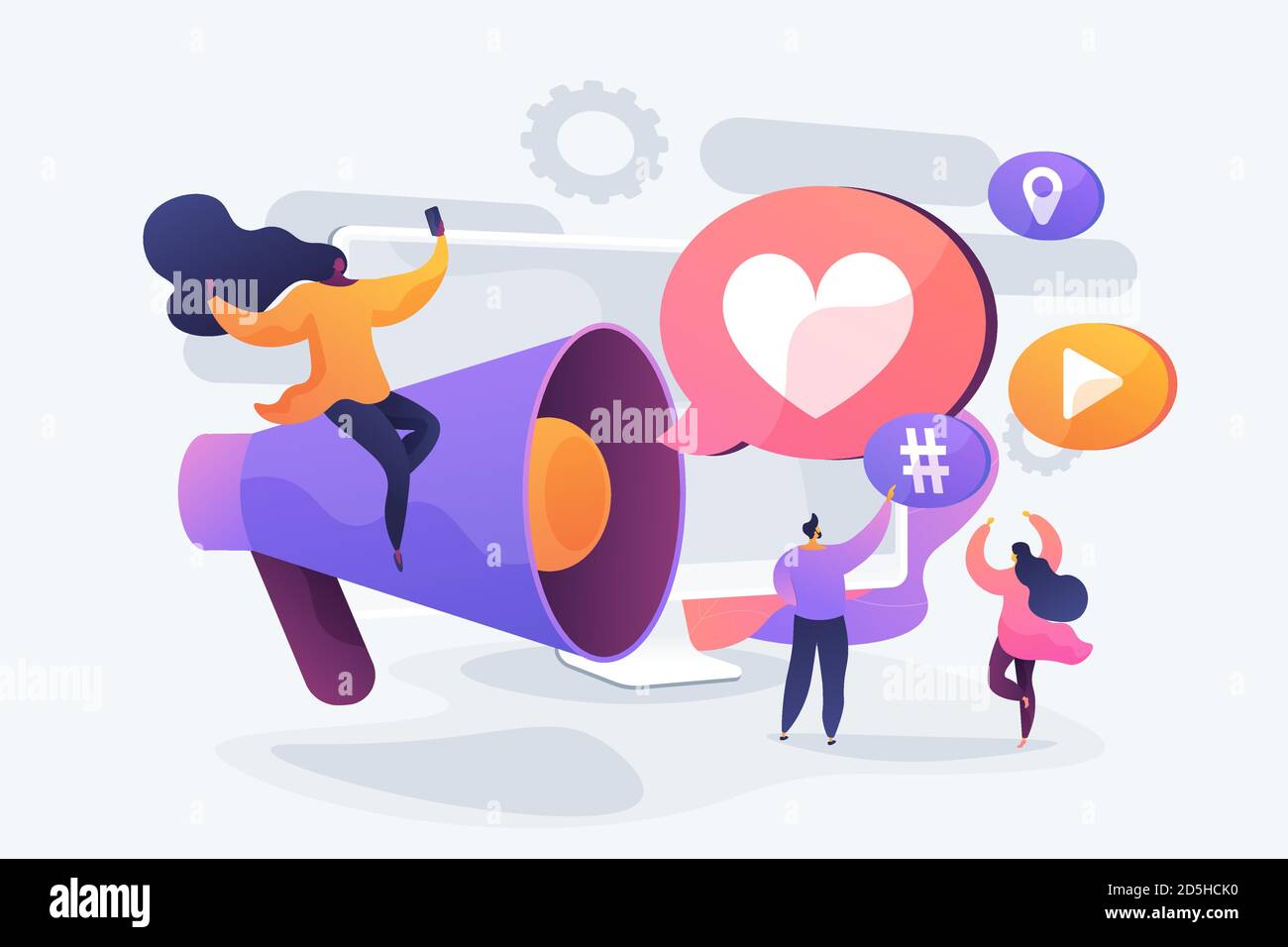 Social network promotion concept vector illustration Stock Vector Image ...