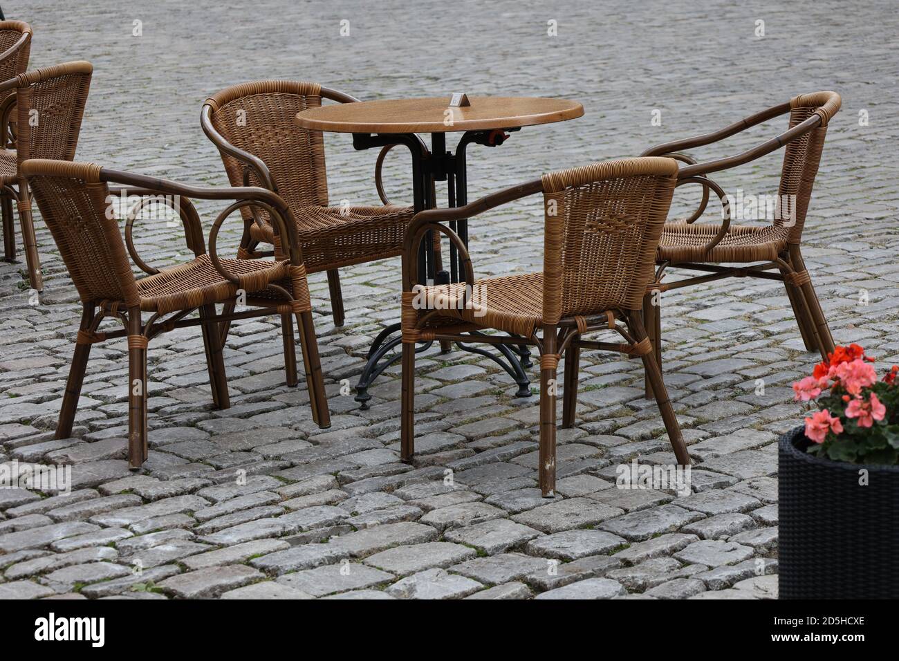 Typical view of the City street with tables in Germany Stock Photo - Alamy