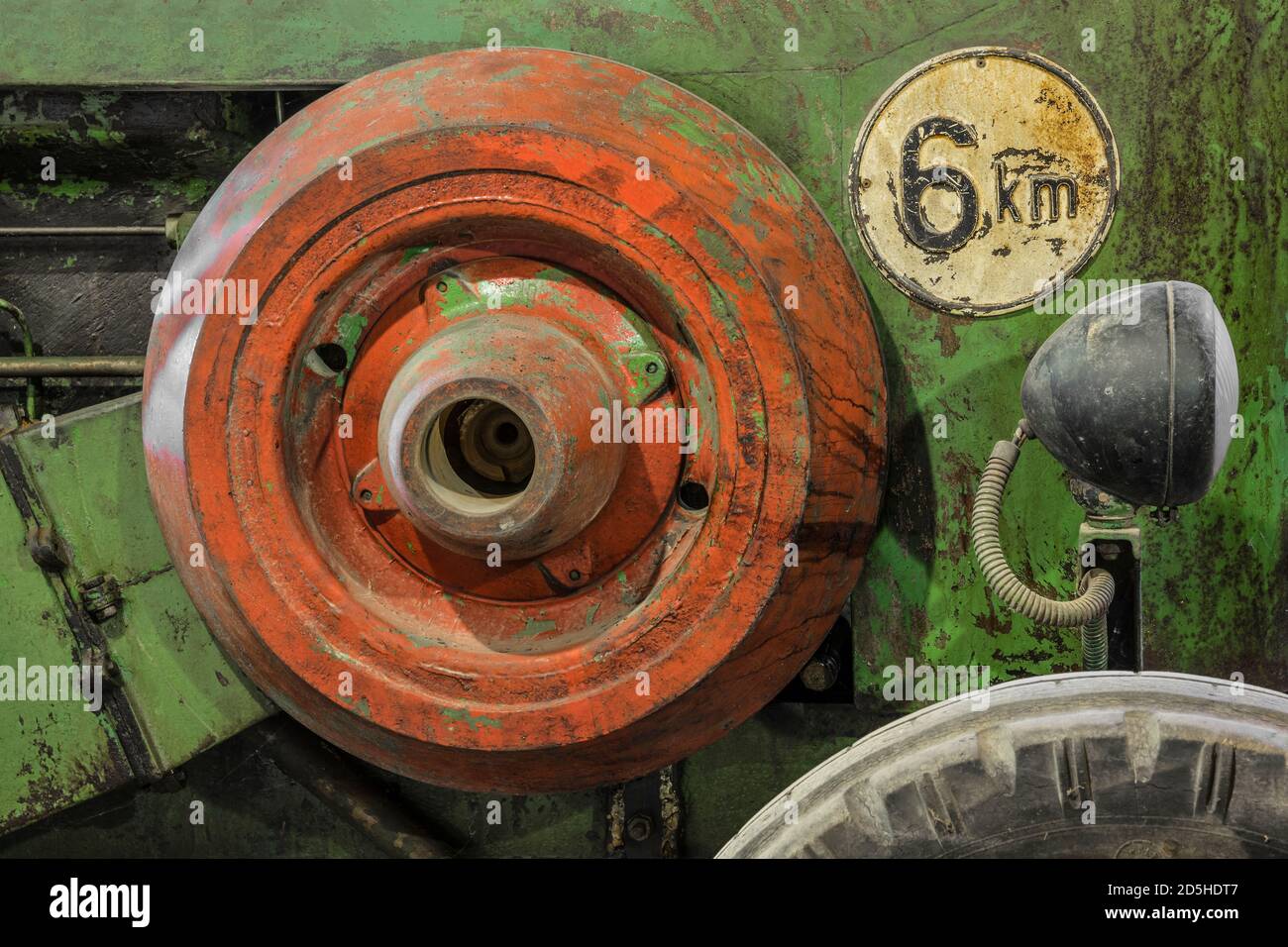 flywheel of an old tractor Stock Photo - Alamy