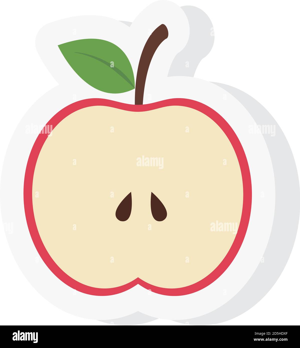 apple fruit sticker and flat style icon vector design Stock Vector ...