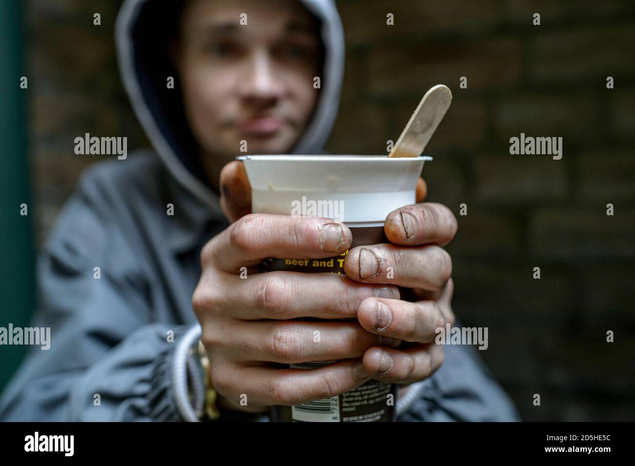 This person has slept rough for many years having left home at the age ...