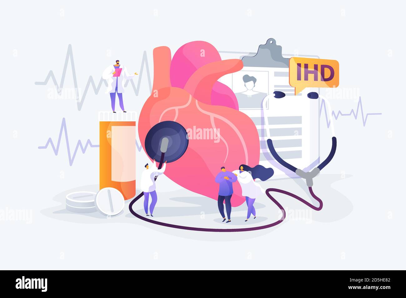 Ischemic heart disease concept vector illustration Stock Vector Image ...