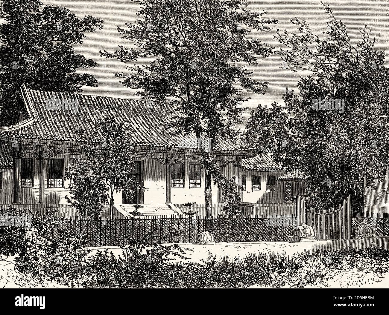 Yamun of the secretary, French Legation, Beijing, China. Old XIX ...