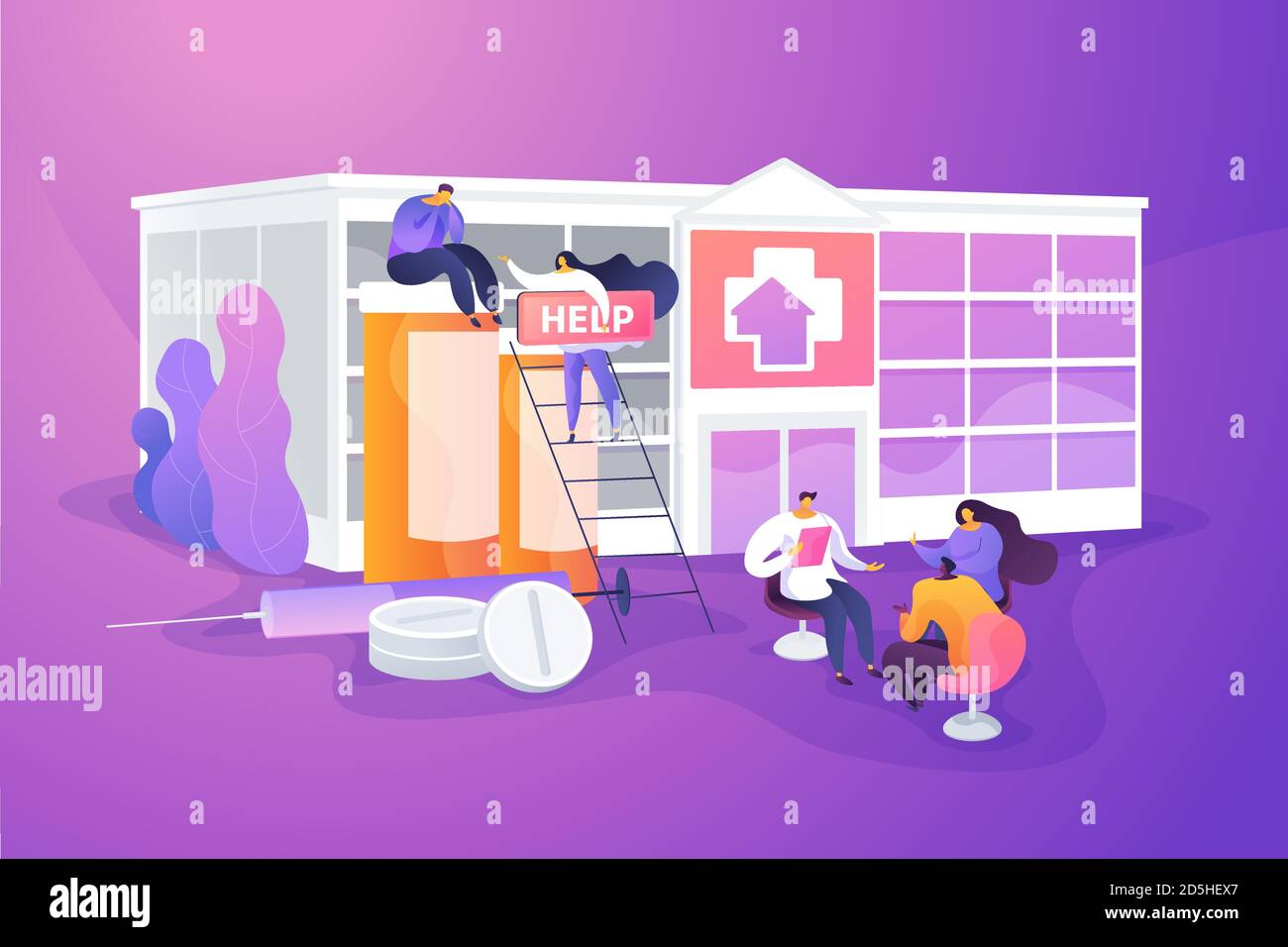 Drug rehab center concept vector illustration Stock Vector Image & Art ...