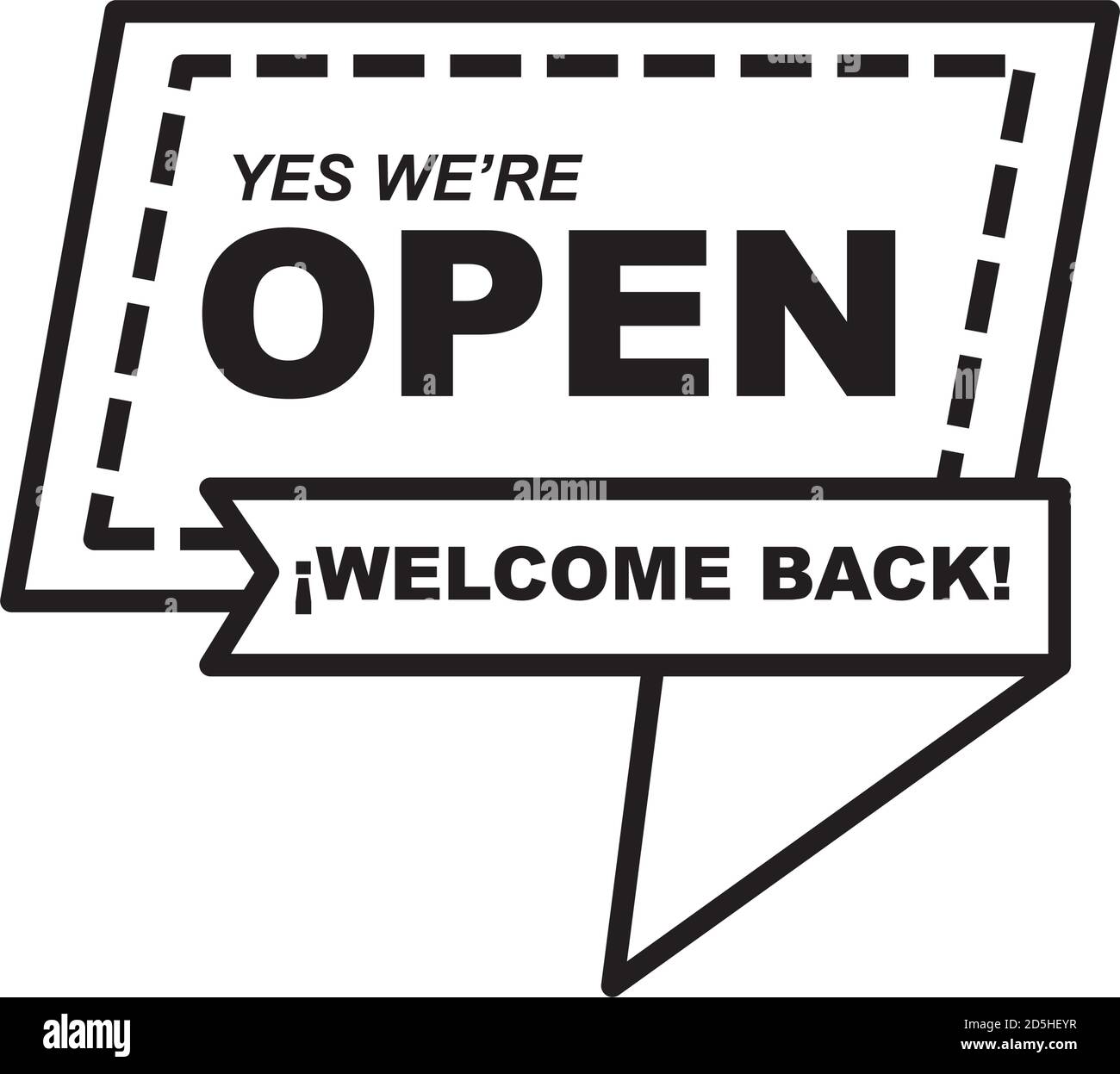 Welcome back ribbon line hi-res stock photography and images - Alamy