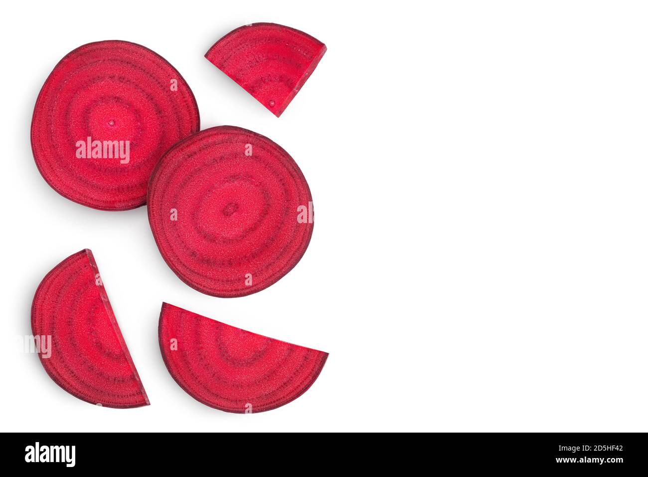 beetroot slices isolated on white background with clipping path and ...