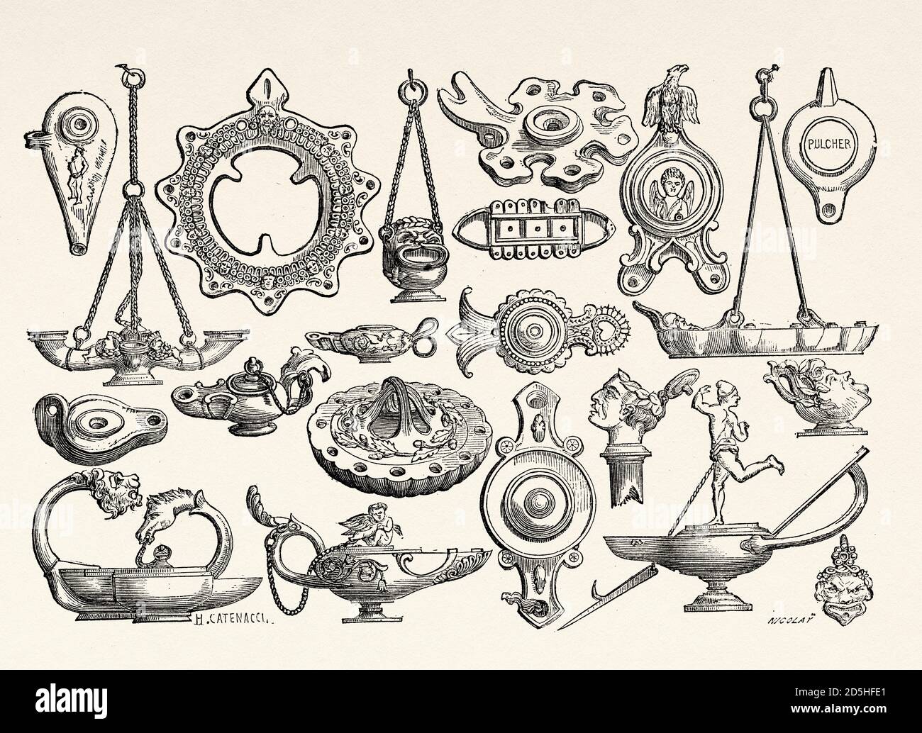 Roman lamp pompeii hi-res stock photography and images - Alamy