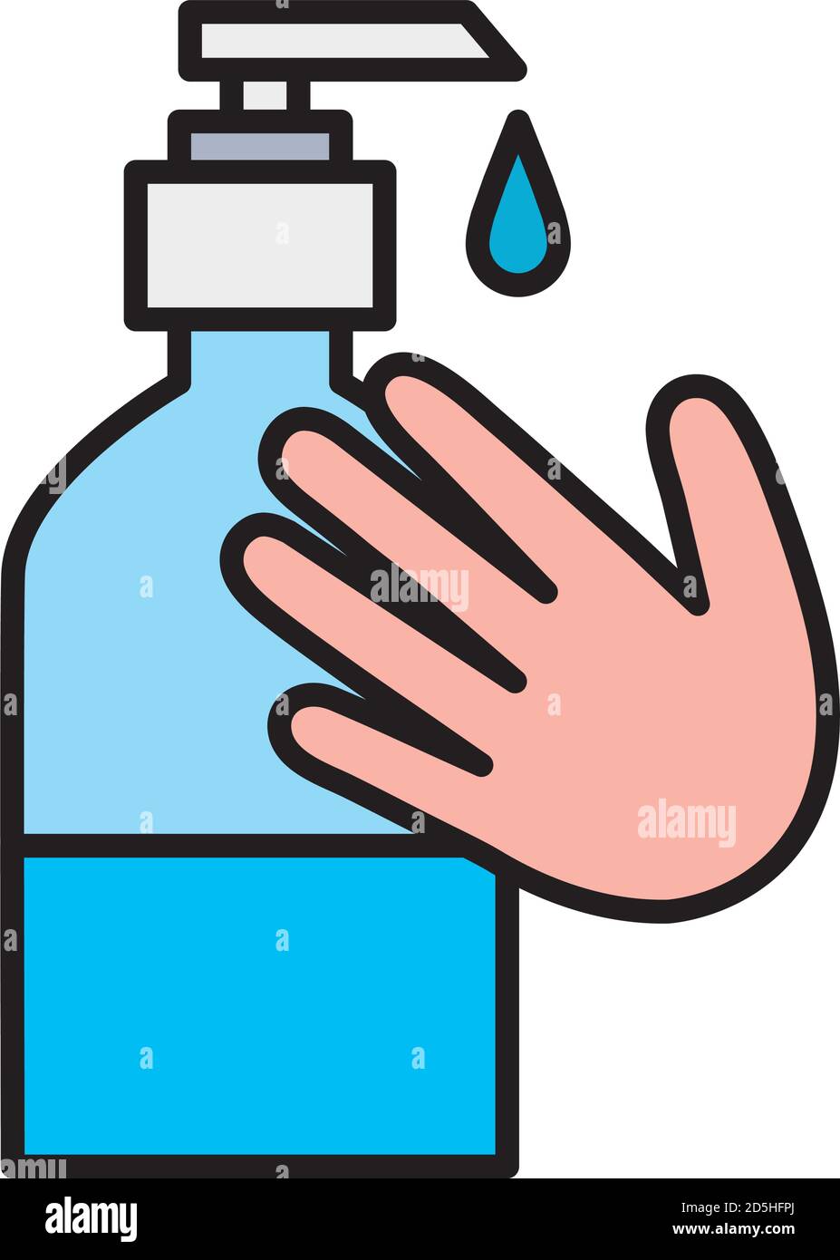 Hands soap dispenser line Cut Out Stock Images & Pictures - Alamy
